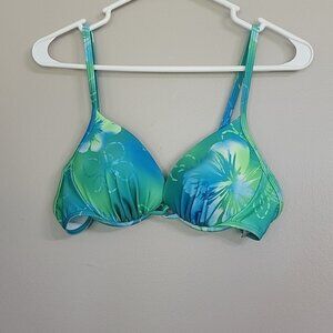 Athena | Swim | Athena Green Blue Bikini Top Size 2 | Poshmark